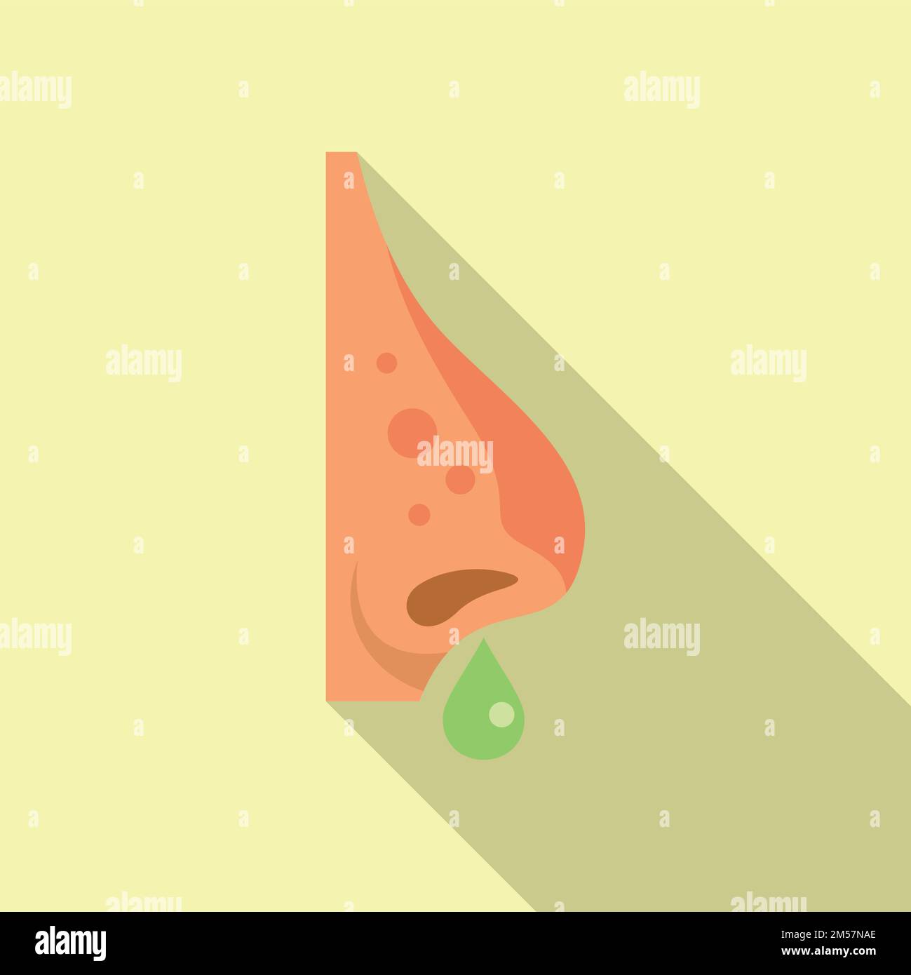 Nose allergy icon flat vector. Season spring. Flu disease Stock Vector ...