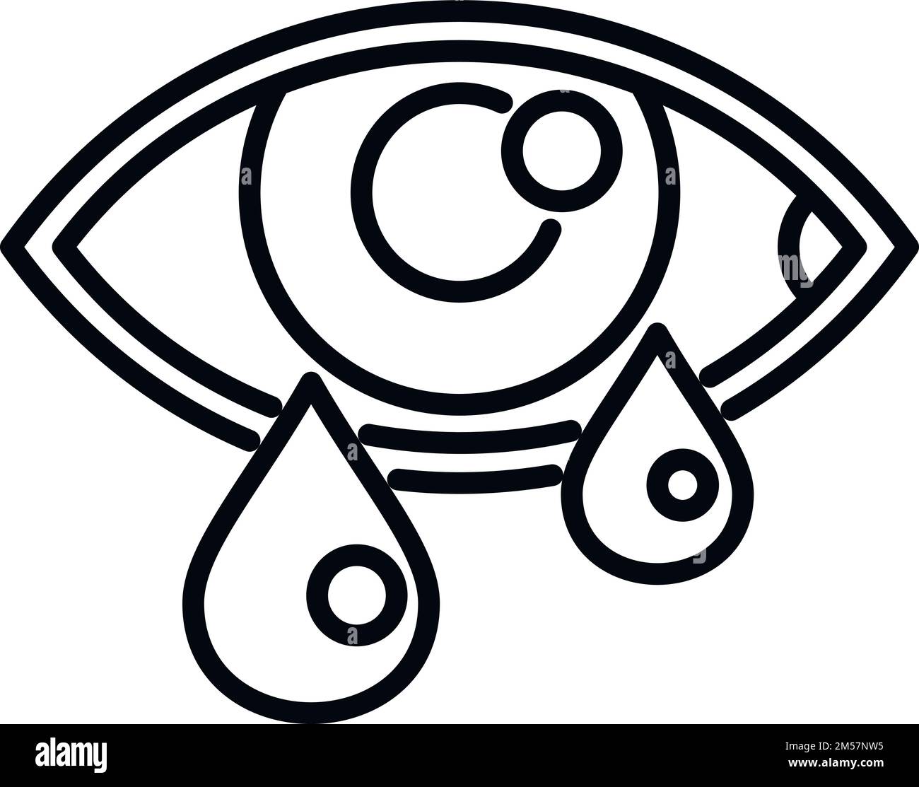 Sick drop eye icon outline vector. Pollen allergy. Unwell plant Stock ...