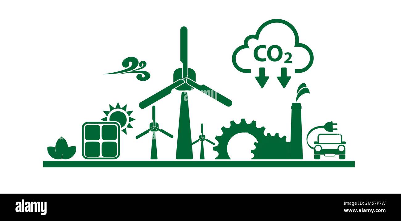 reducing CO2 emissions to stop climate change sign Stock Vector Image & Art - Alamy