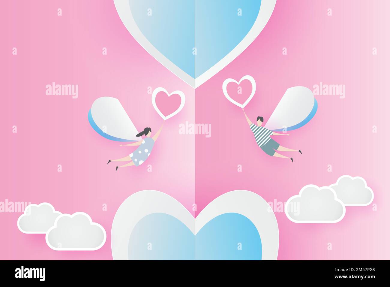 Love concept beautiful paper Stock Vector Images - Alamy