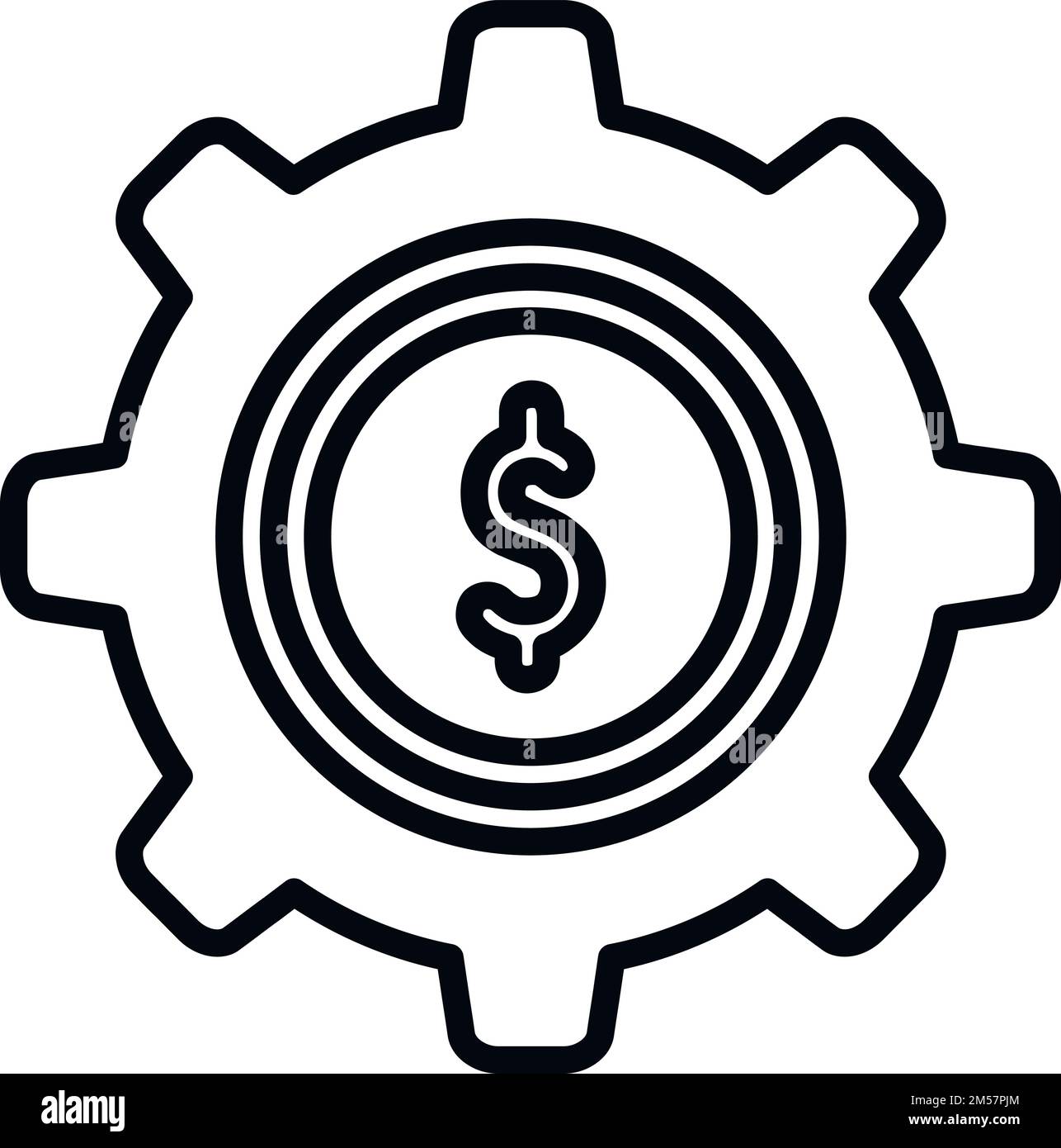 Marketing money gear icon outline vector. Digital target. Price market ...