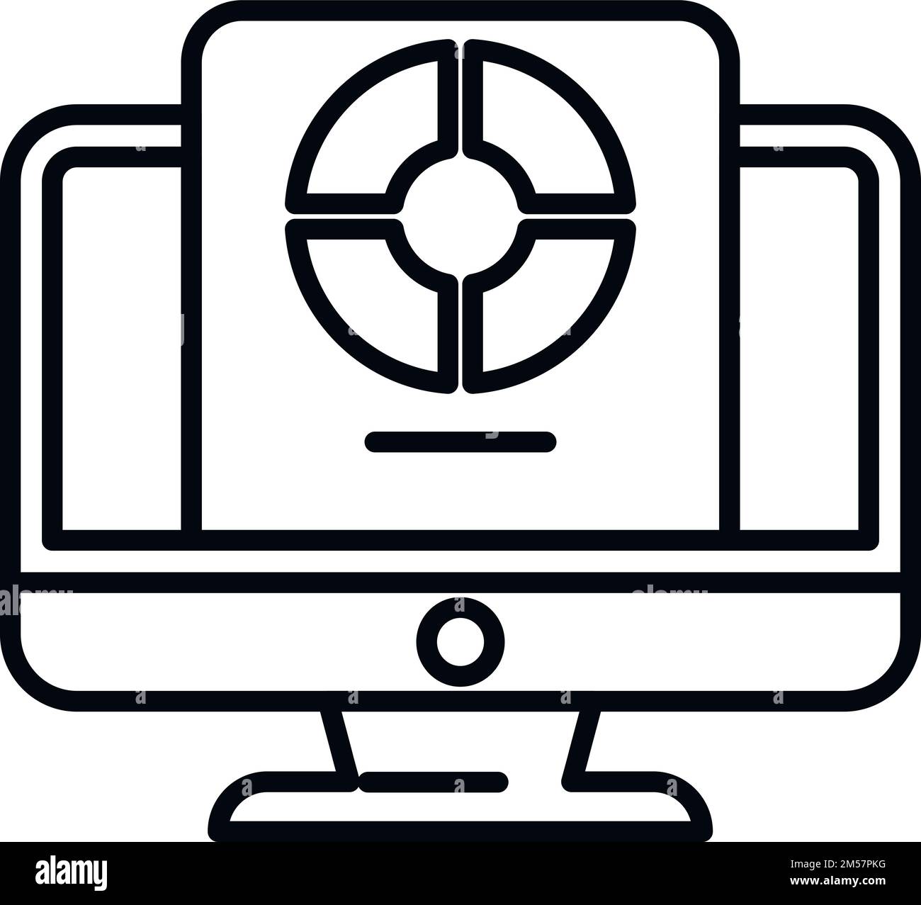 Social market monitor icon outline vector. Online business. Contect ...