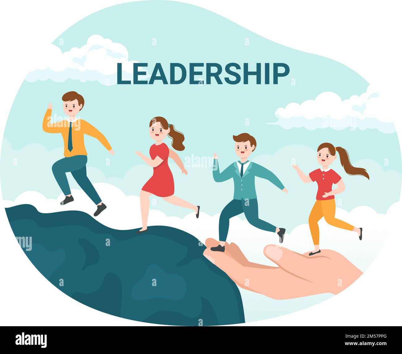 Business Leadership with Businessman Leader Helps the Team to Develop ...