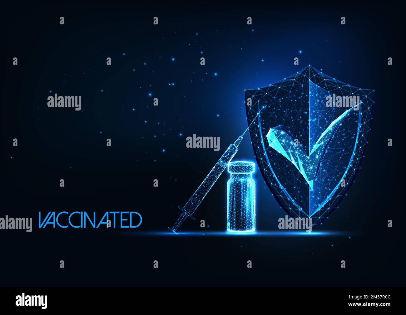 Futuristic coronavirus Covid-19 vaccine, immunization concept with ...