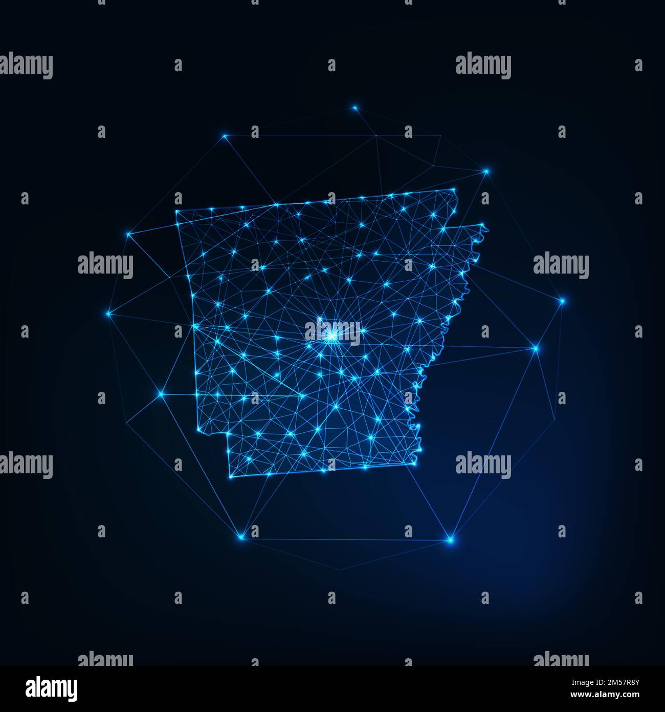 Polygonal map arkansas geometric hi-res stock photography and images ...