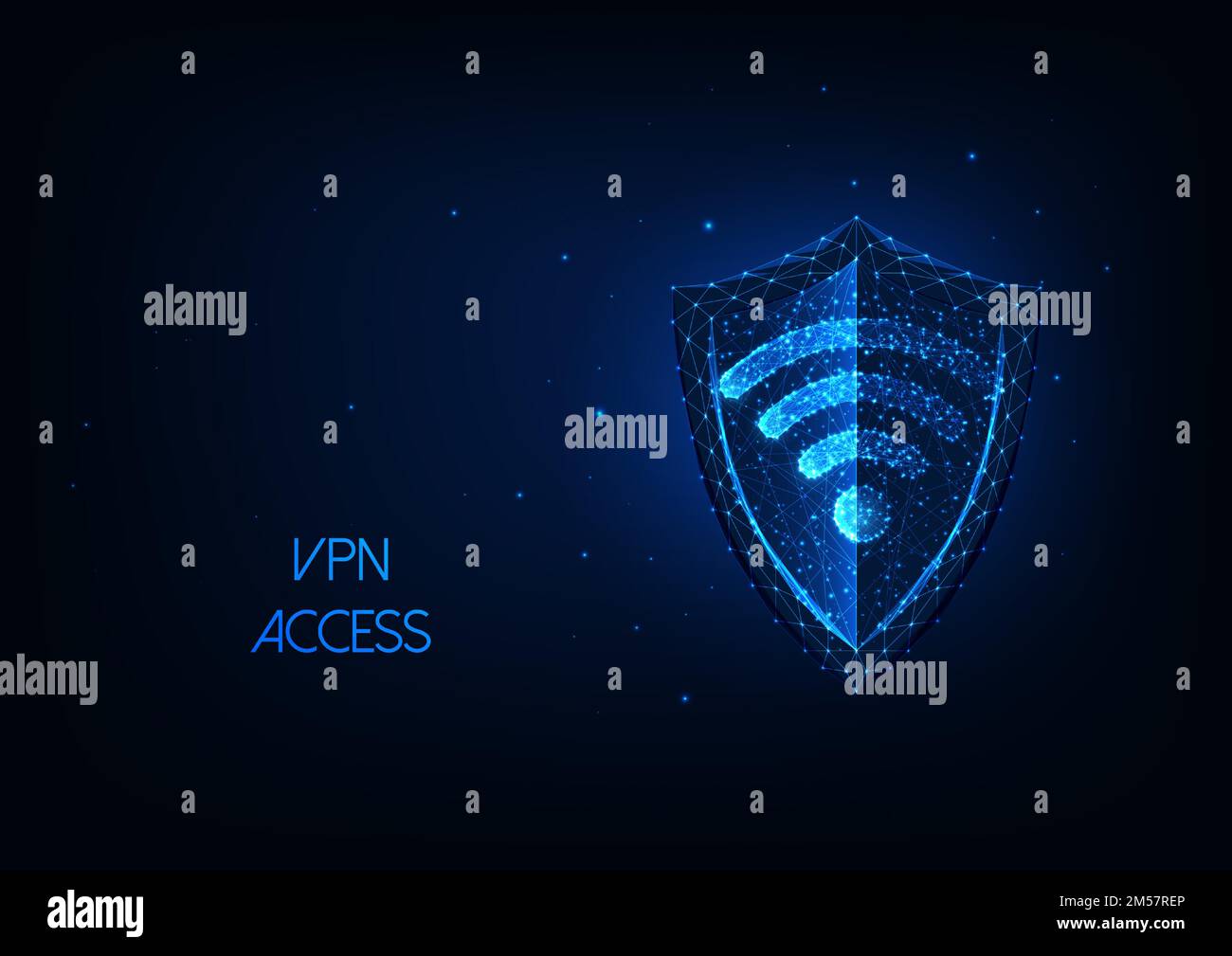 Futuristic VPN cvirtual private network oncept with glowing low ...