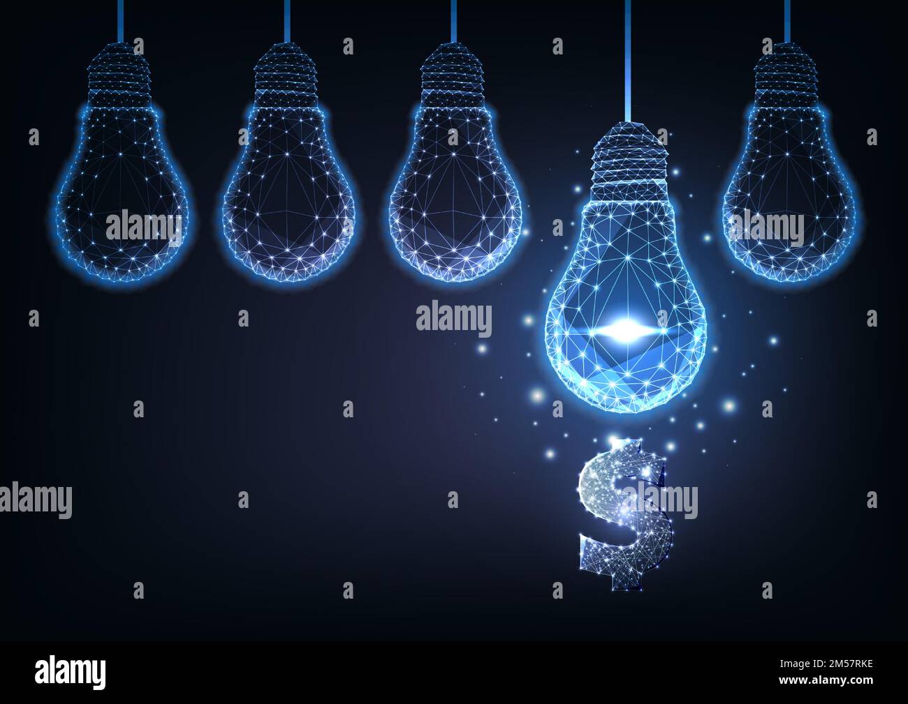 Futuristic creative financial business ideas concept with glowing low ...