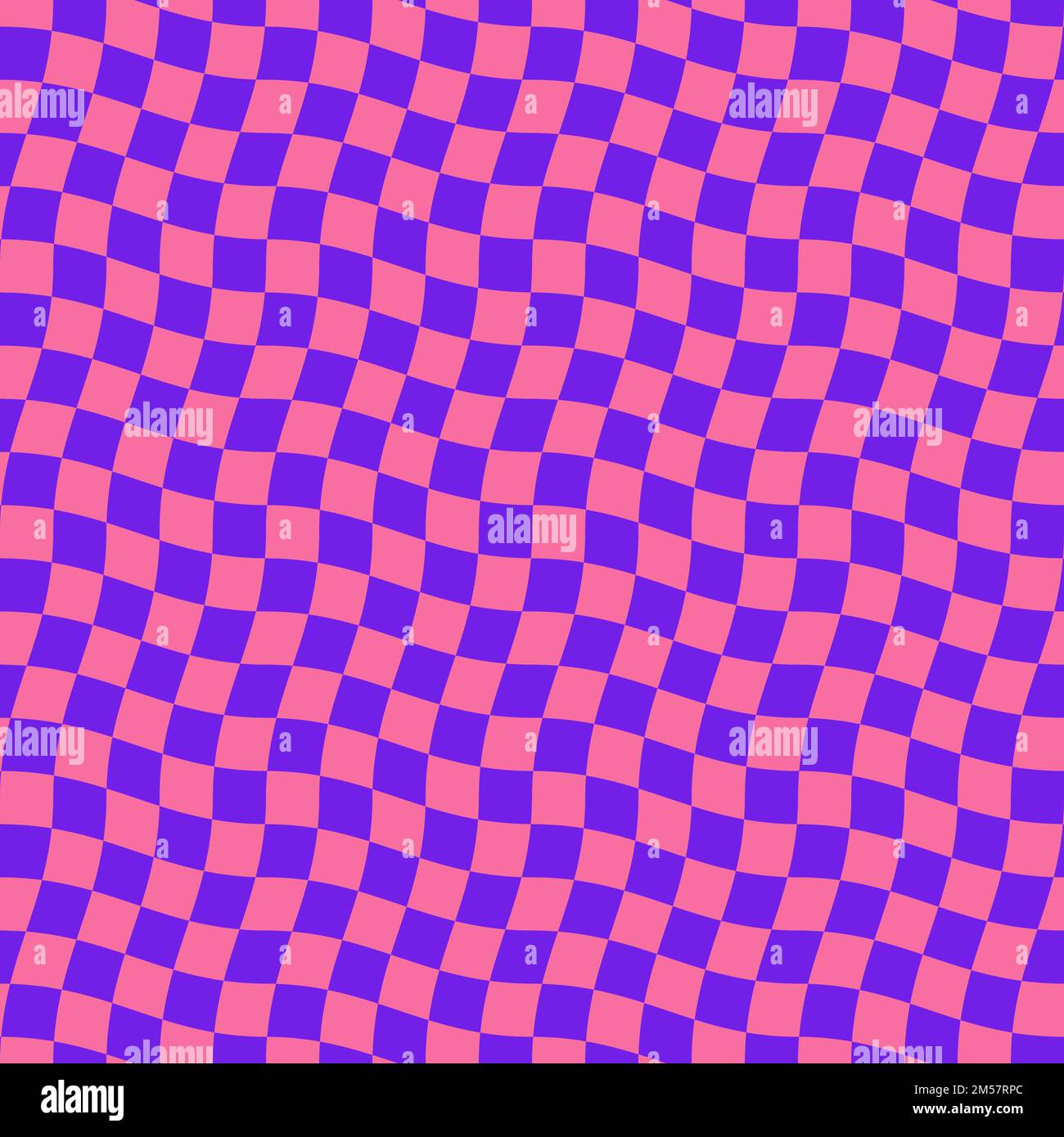 Groovy psychedelic wavy chessboard seamless pattern. Hippie twisted ...