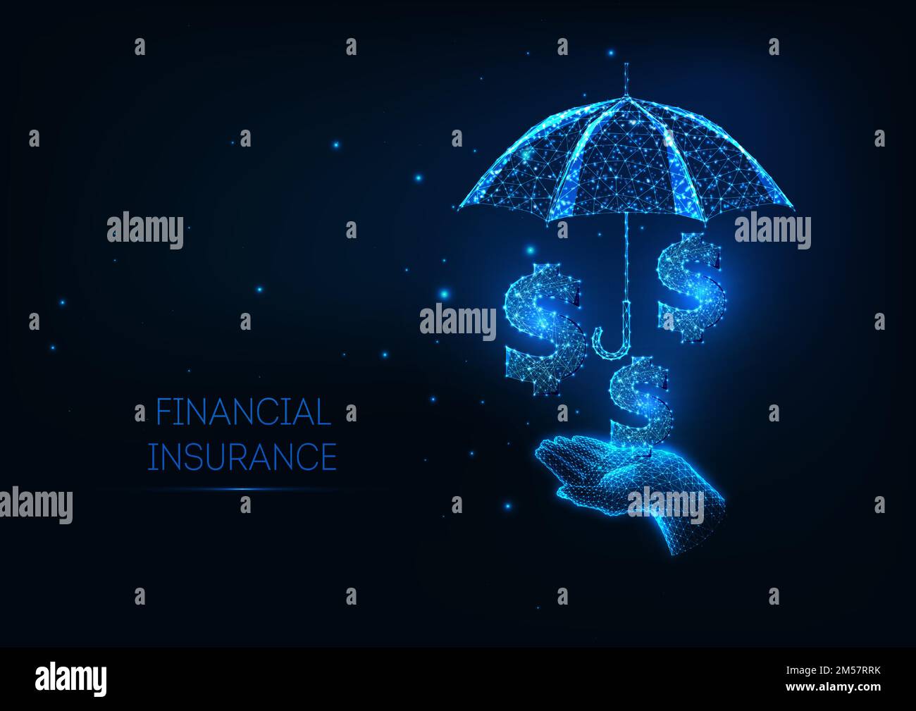 Futuristic Finance Insurance policy services concept with glowing low ...