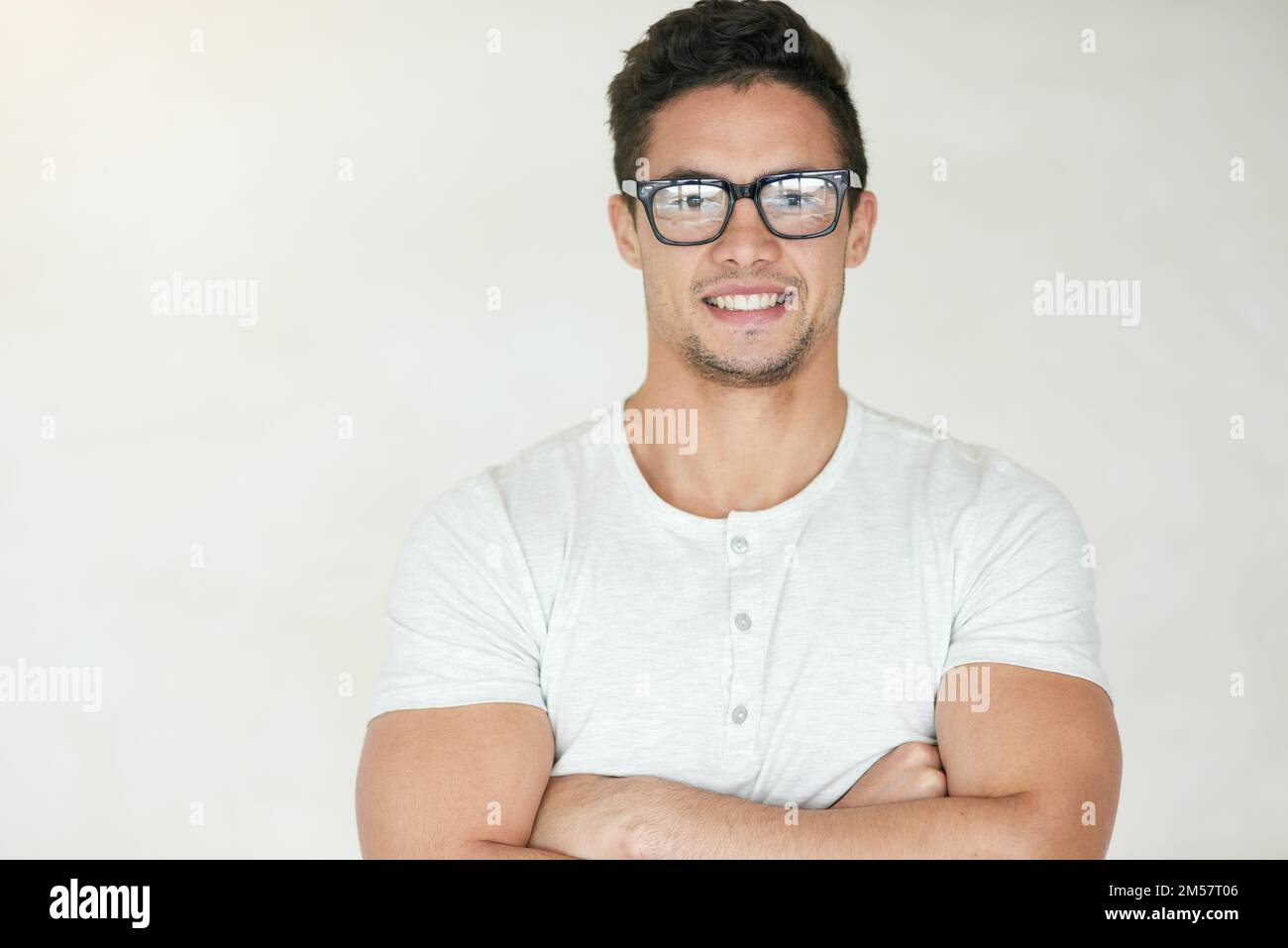Whats not to love about a confident guy. Studio portrait of a confident ...