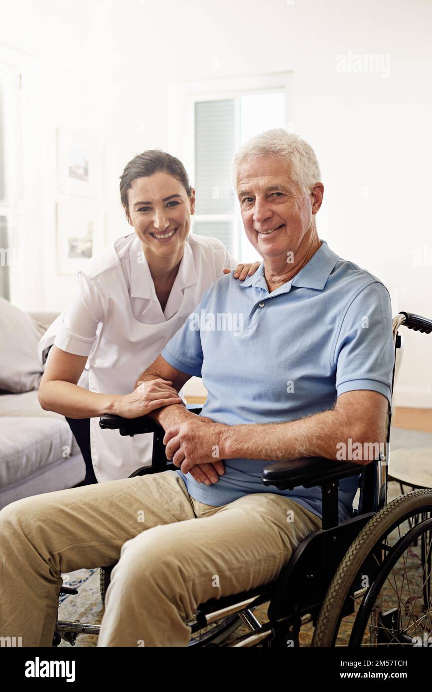 Caregiver senior man home hi-res stock photography and images - Alamy