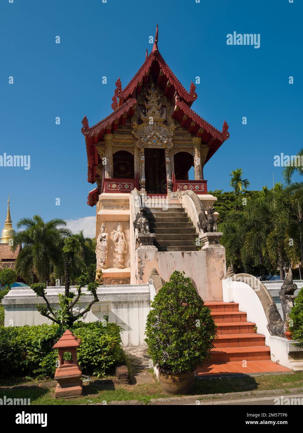 Chiang Mai, Thailand. 9 November 2022. Hall of Phra Tripitaka temple ...