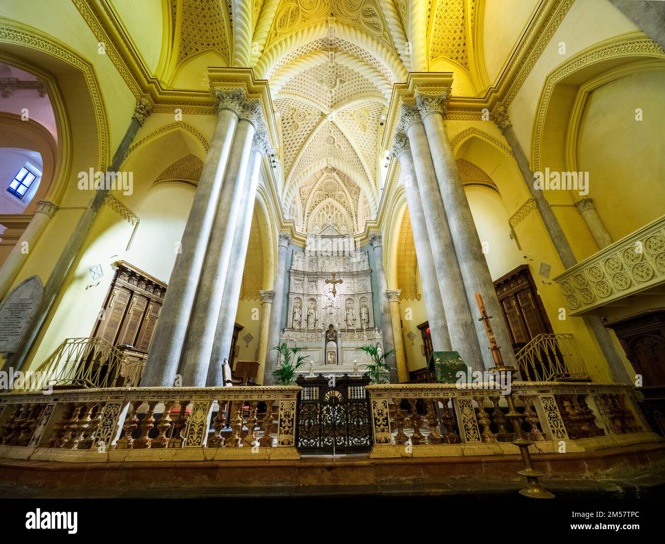 Main altar in the apse. The marble altarpiece is the work of Giuliano ...