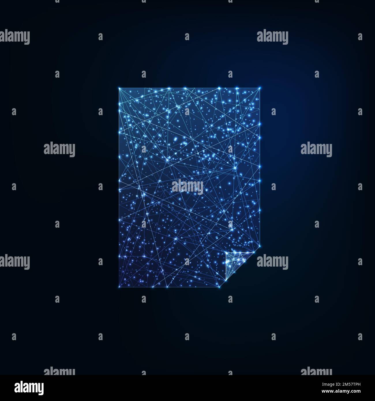 Futuristic glowing low polygonal blank office a4 paper sheet made of ...