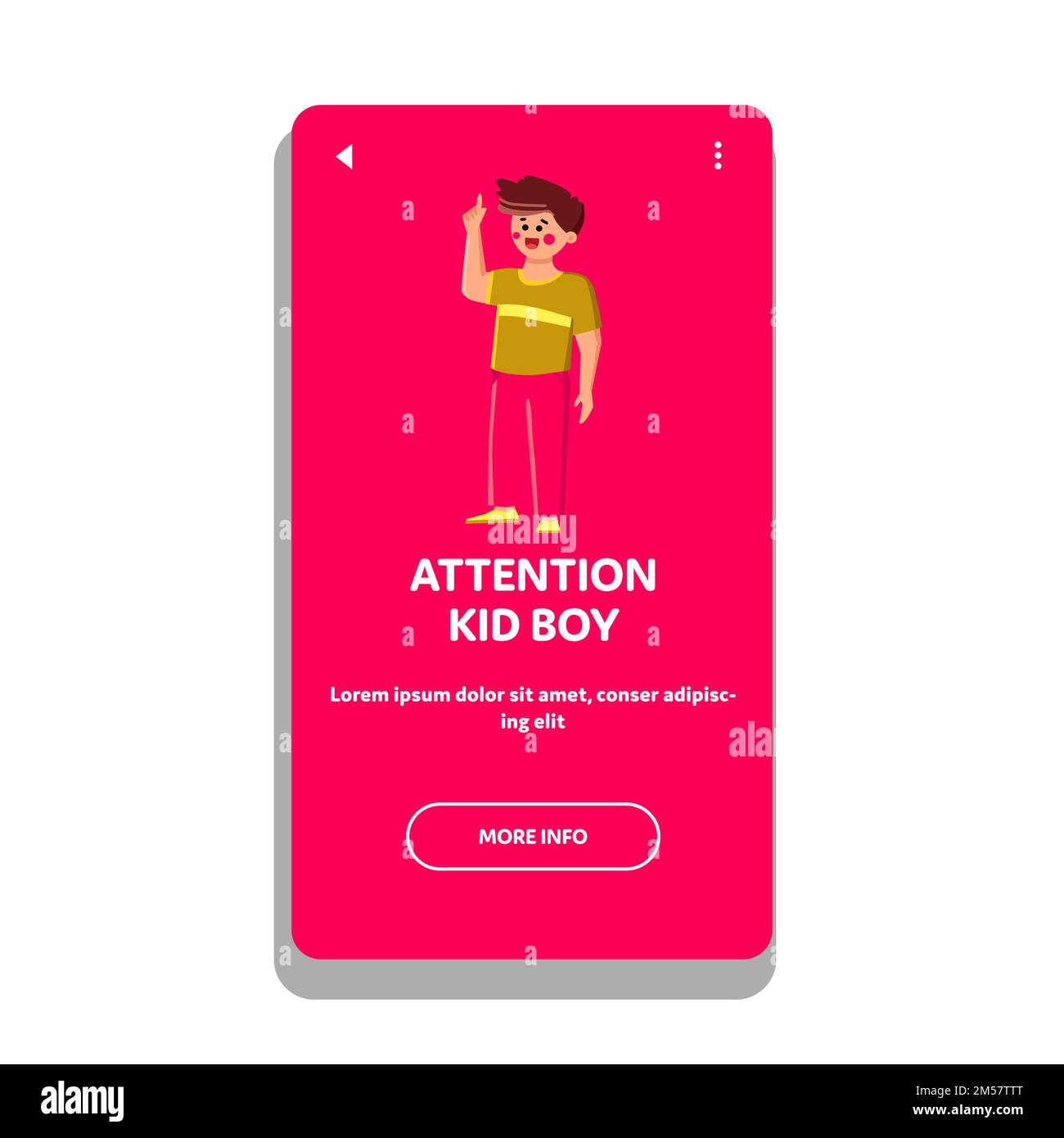 attention kid boy vector Stock Vector Image & Art - Alamy