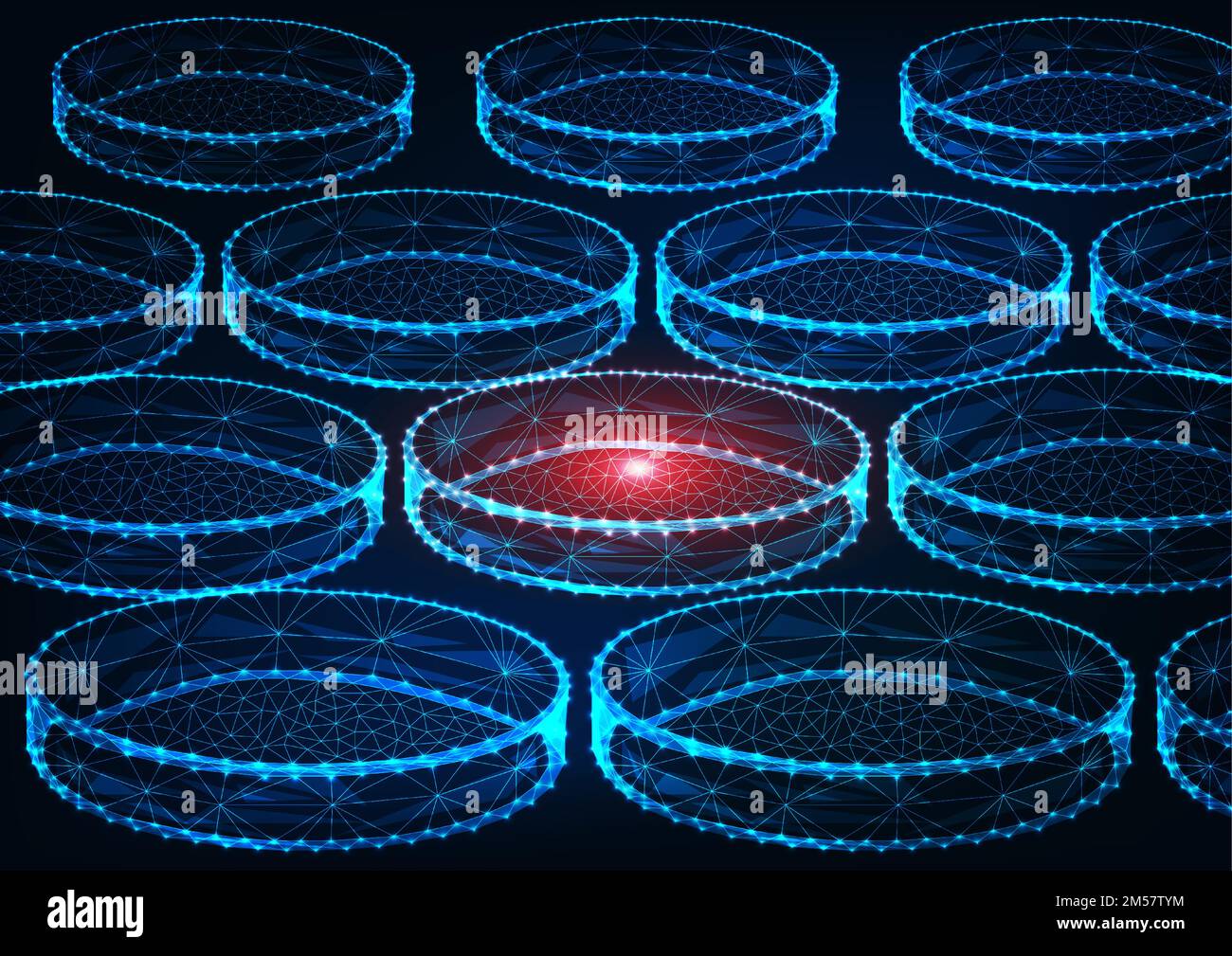 Futuristic medicine research concept with glowing low polygonal ...