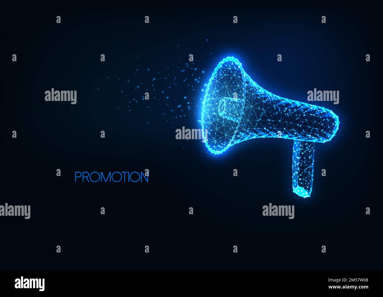 Futuristic announcement, promotion, advertisement concept with glowing ...