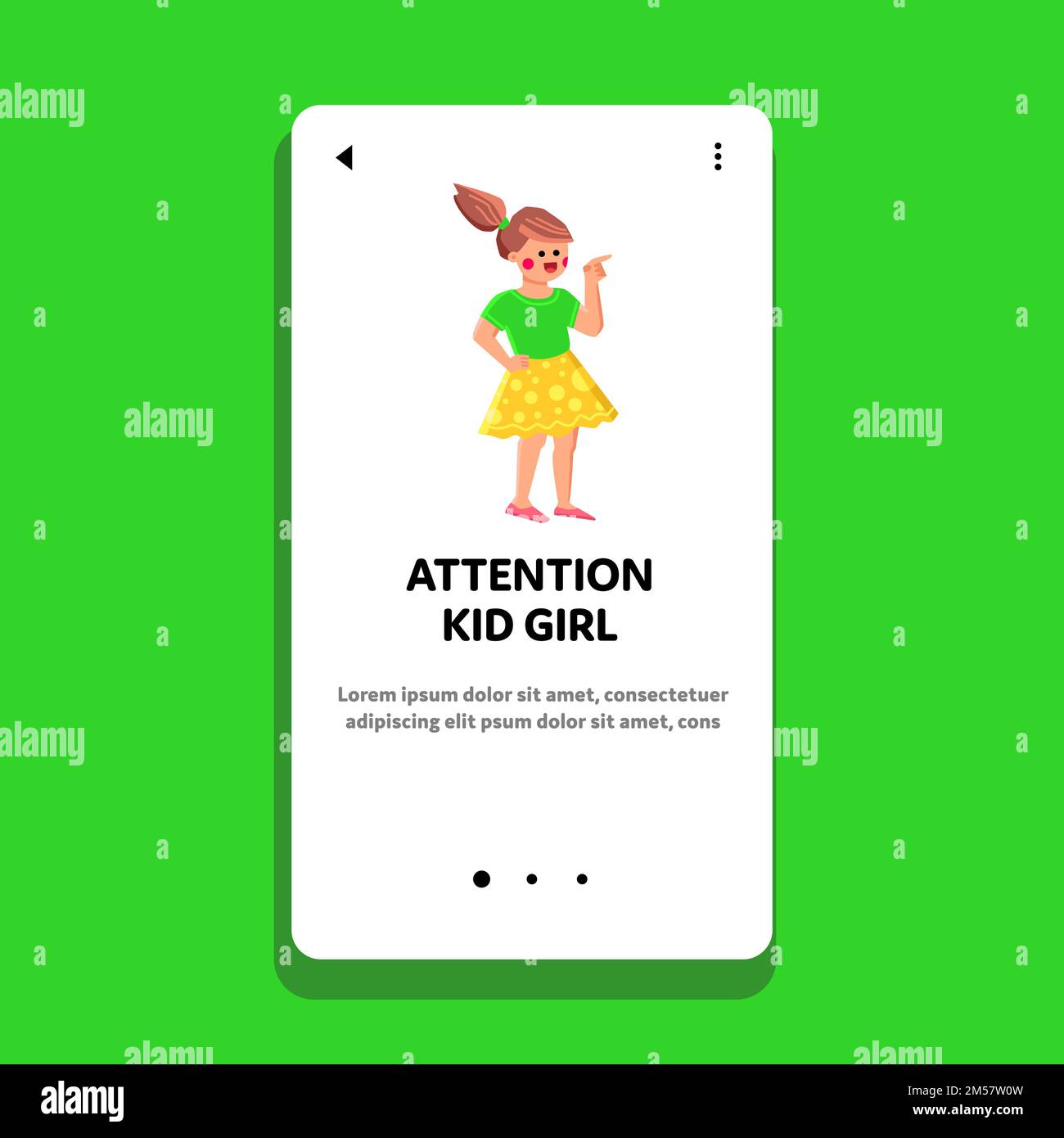 attention kid girl vector Stock Vector Image & Art - Alamy