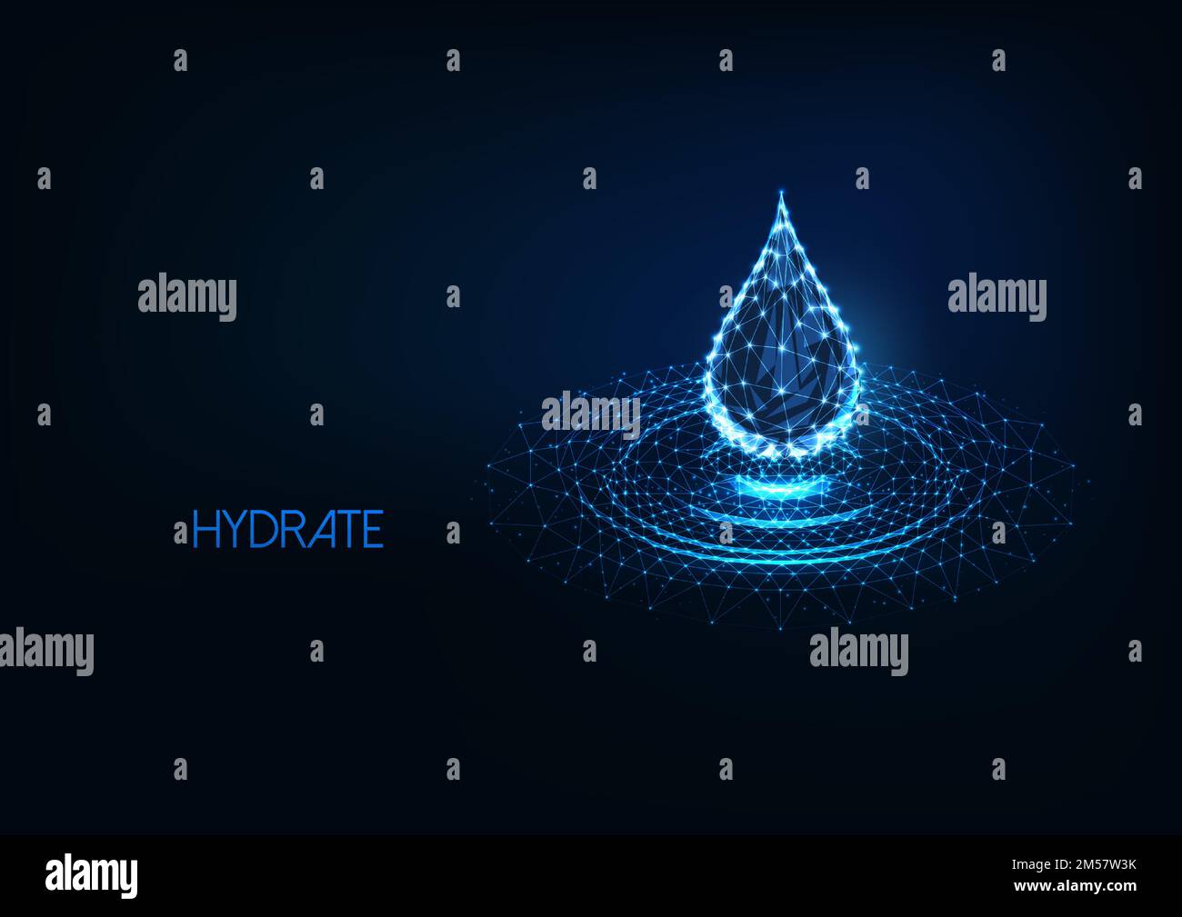 Blue neon concentric wave rings hi-res stock photography and images - Alamy