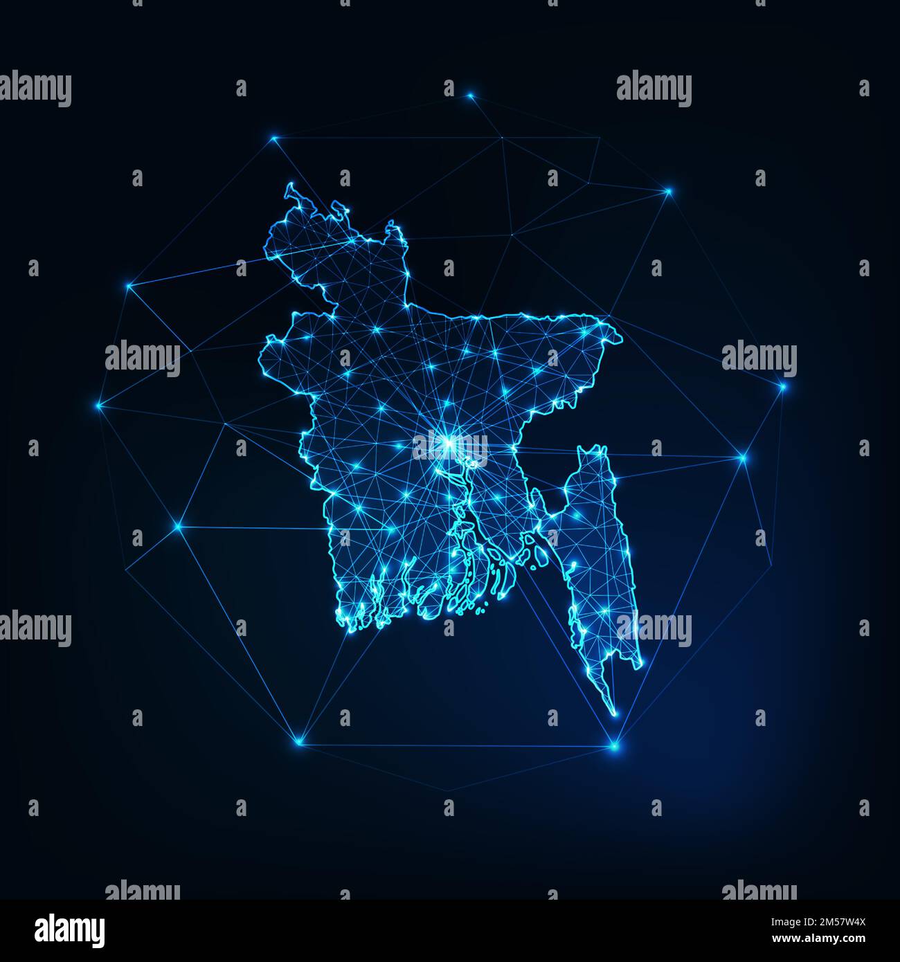 Bangladesh polygonal map hi-res stock photography and images - Alamy