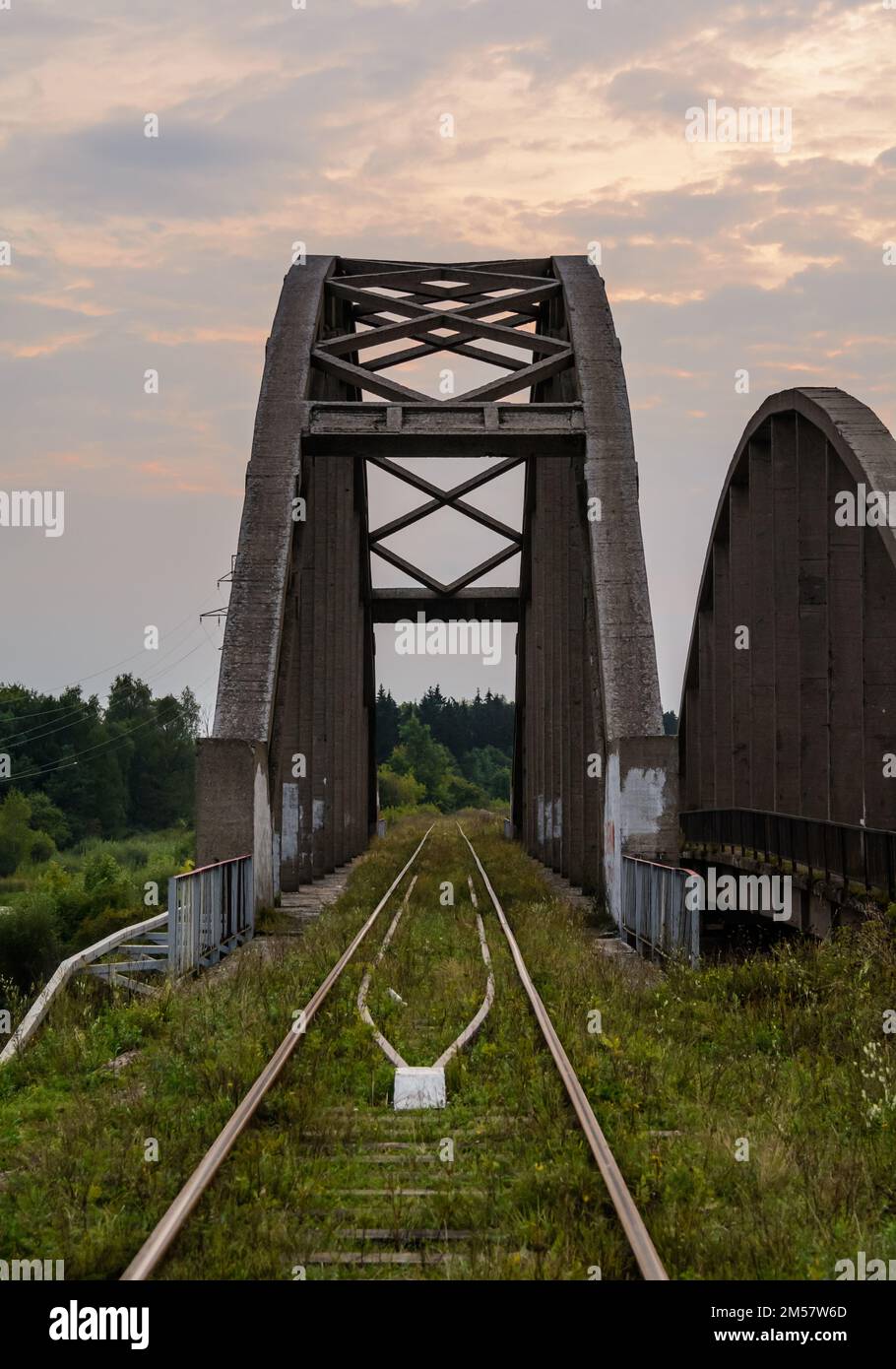 The bridge across the Volga in Kalyazin, also called Kashinsky. One of ...