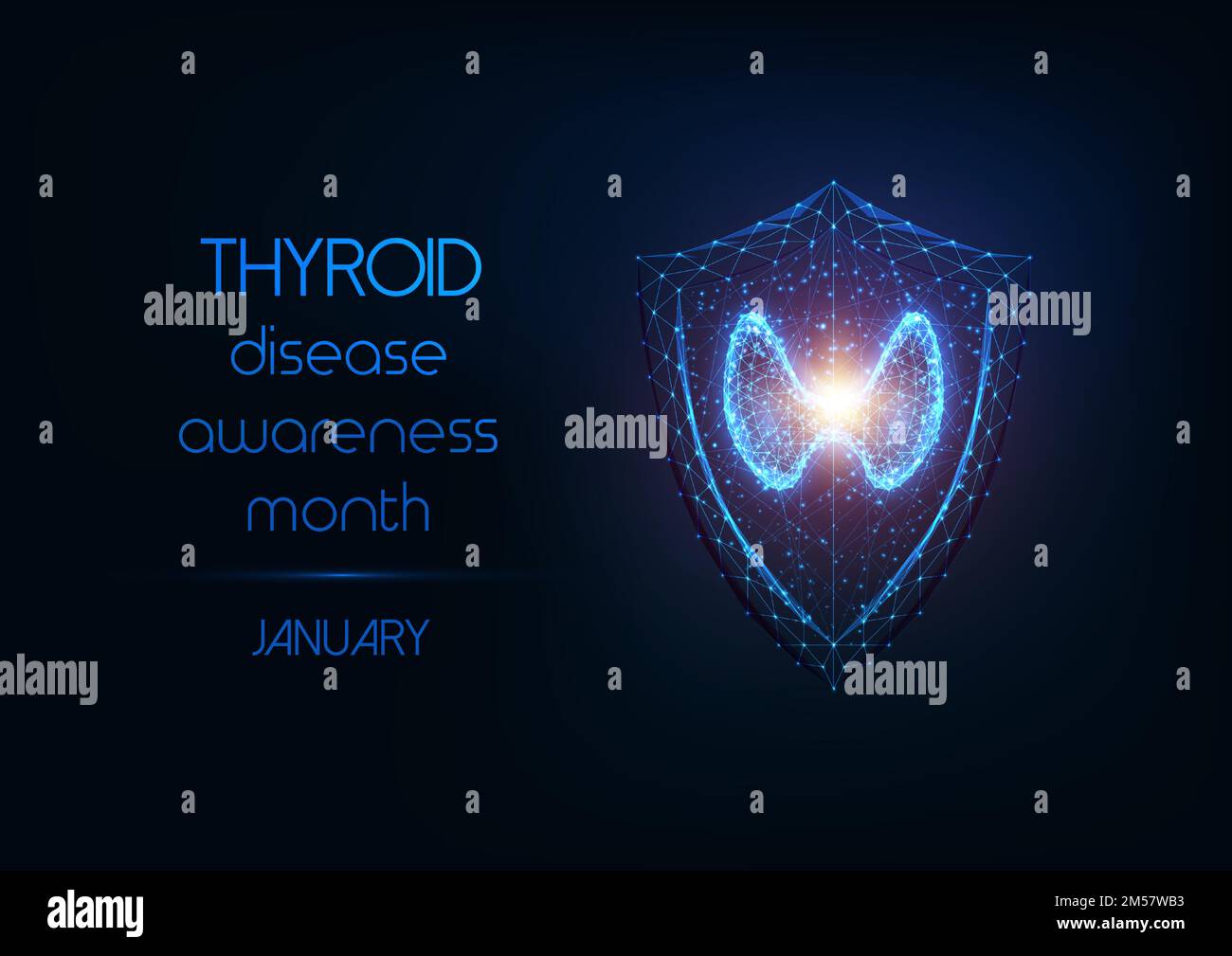 Thyroid disease awareness month banner with thyroid gland and ...
