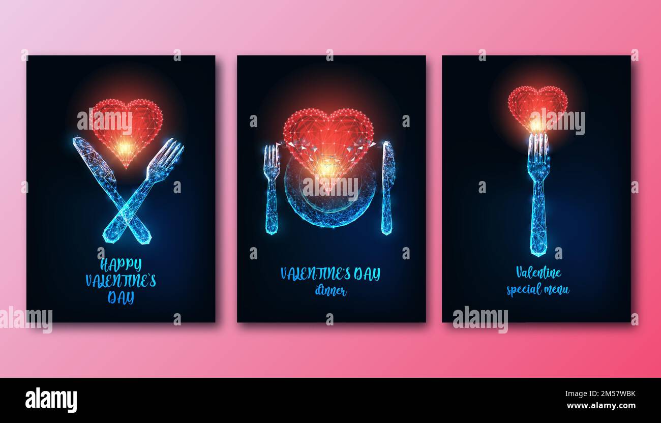 Heart glowing red low poly hi-res stock photography and images - Alamy