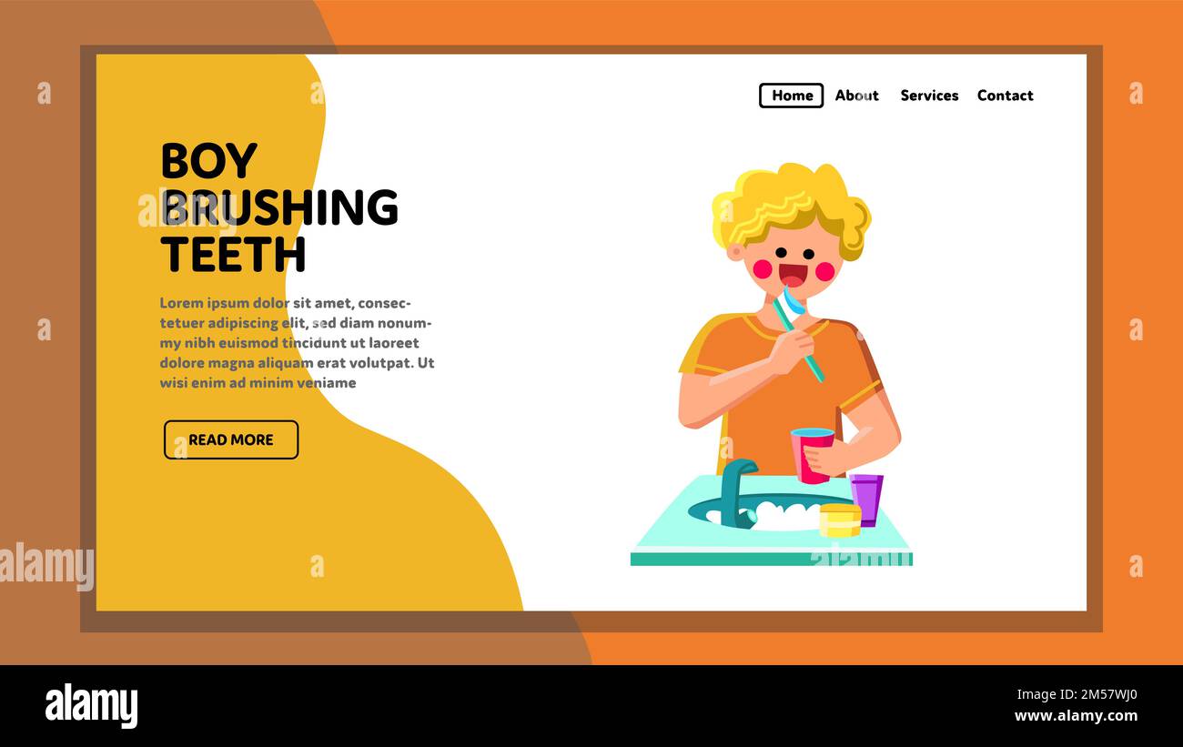 boy brushing teeth vector Stock Vector Image & Art - Alamy