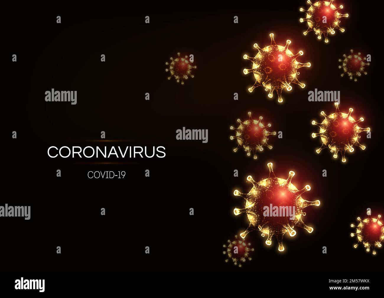 Futuristic Coronavirus 2019-nCoV, Covid-19 web banner template with ...