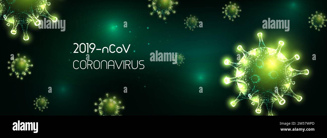 Futuristic Coronavirus 2019-nCoV, Covid-19 web banner template with ...