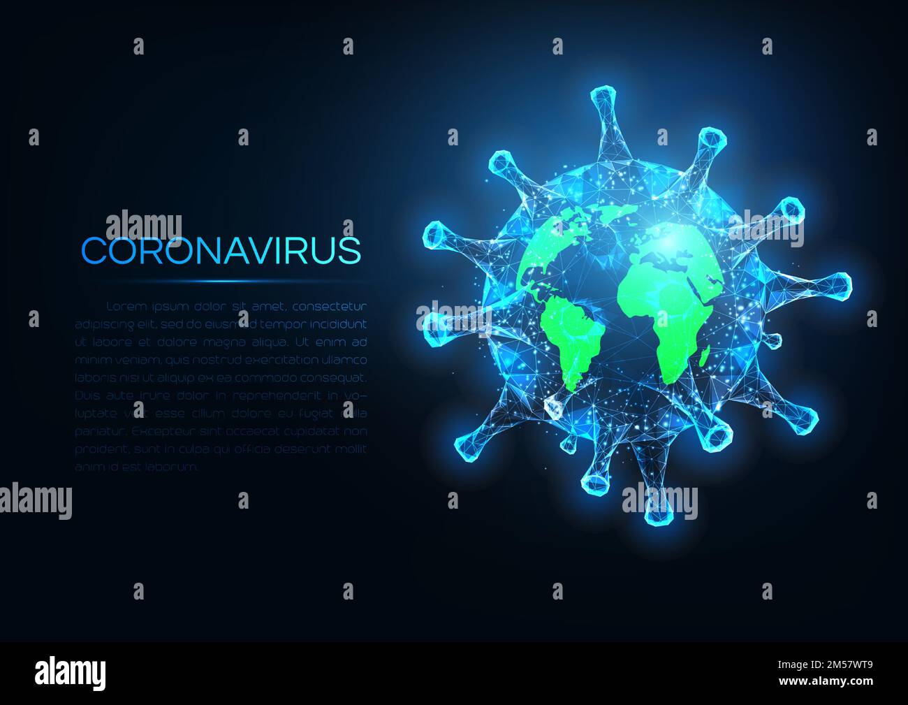 Futuristic coronavirus covid-19 spread over the world concept with ...