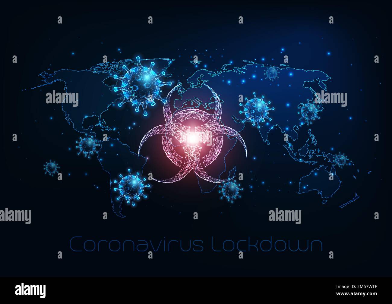 Futuristic global biohazard due to coronavirus COVID-19 disease with ...