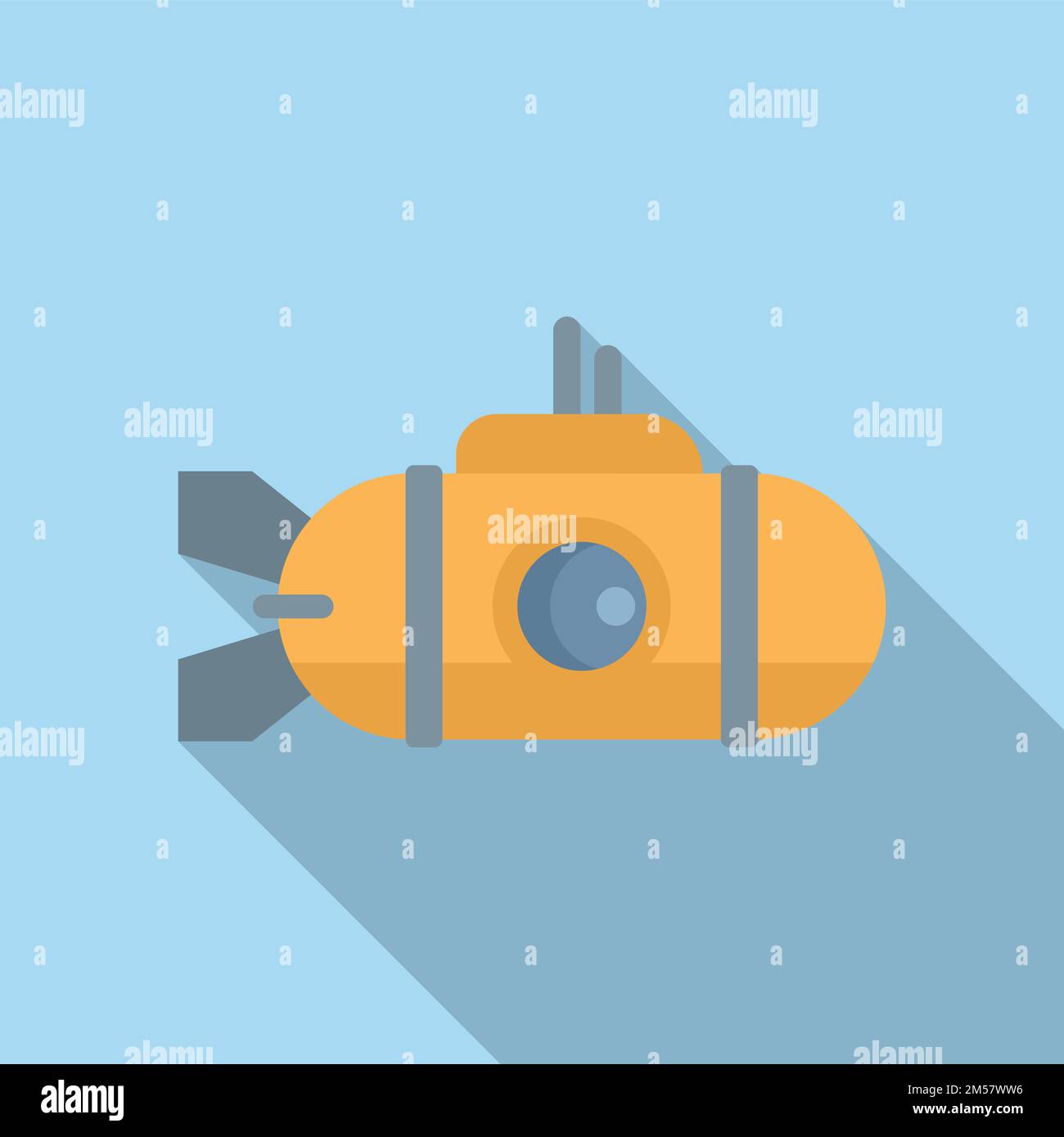 Cute submarine icon flat vector. Sea ship. Deep vehicle Stock Vector ...