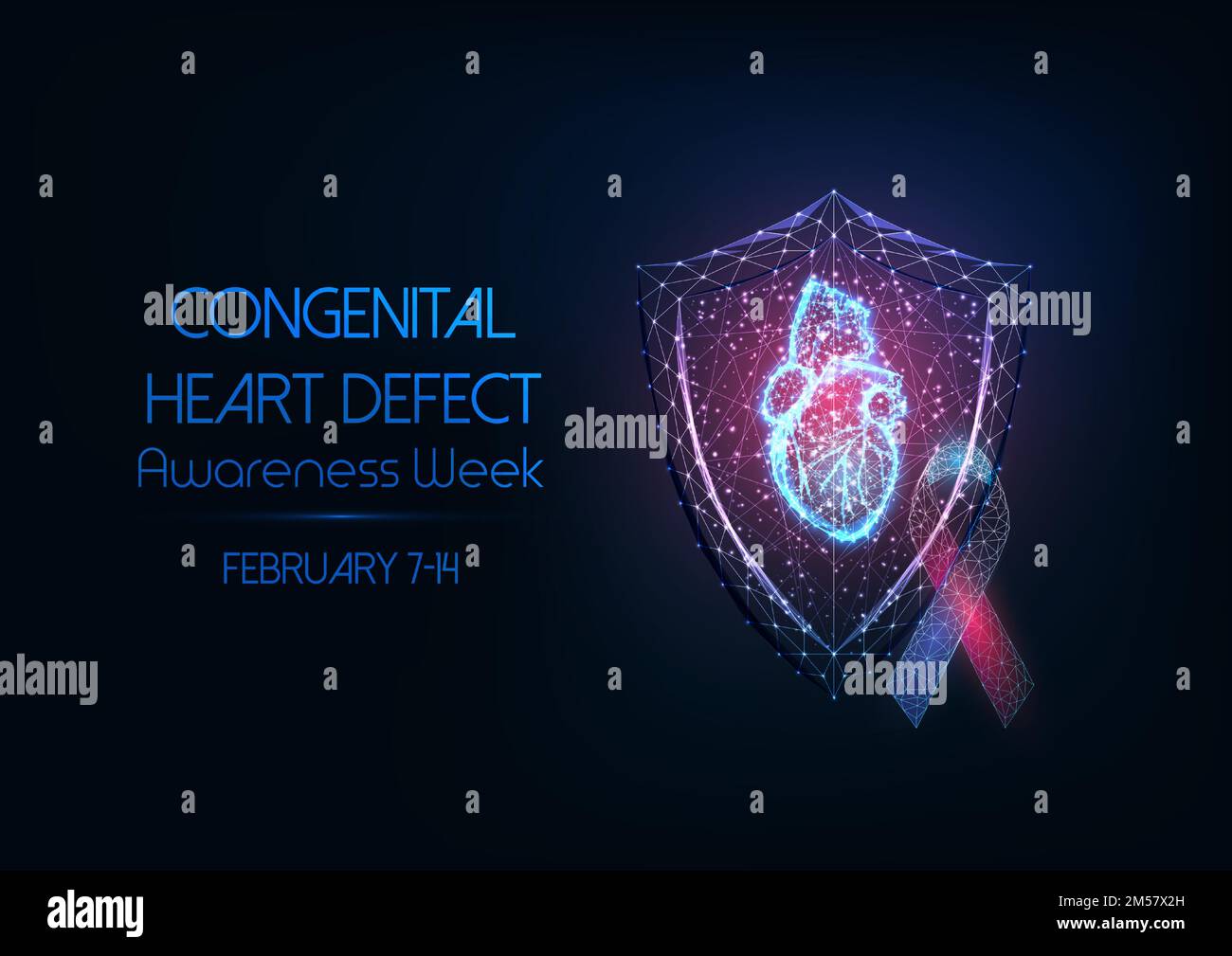 Futuristic Congenital heart defect awareness week concept with glowing ...