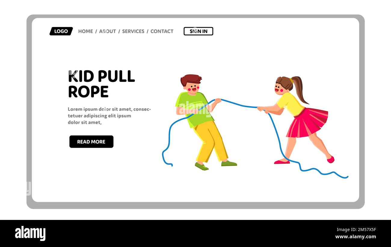 kid pull rope vector Stock Vector Image & Art - Alamy