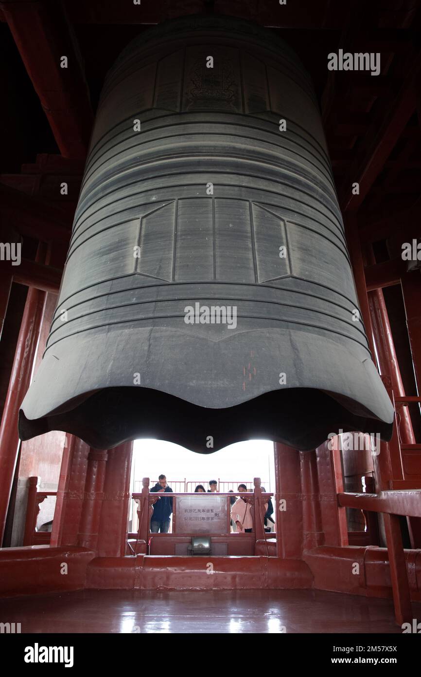 The great bell at The Beijing Bell Tower, Beiging, China Stock Photo ...