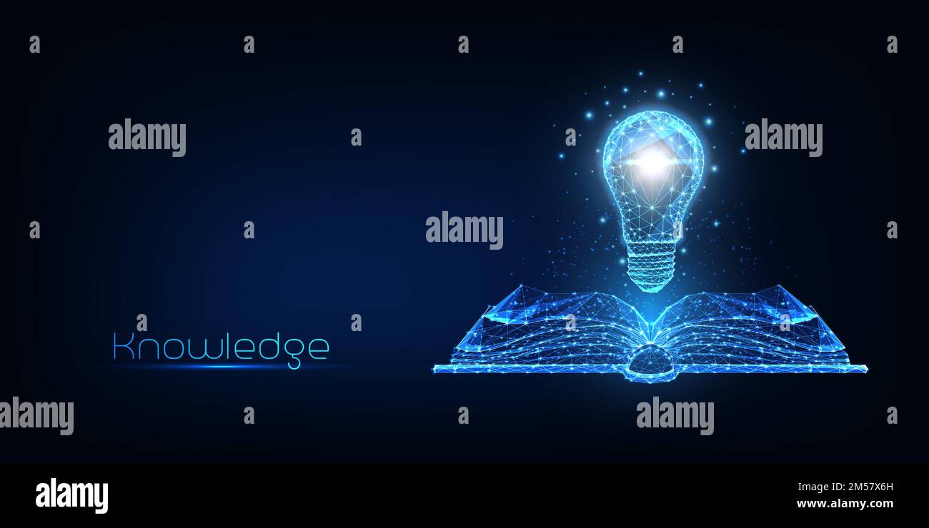 Futuristic knowledge, inspiration, creative thinking concept with ...