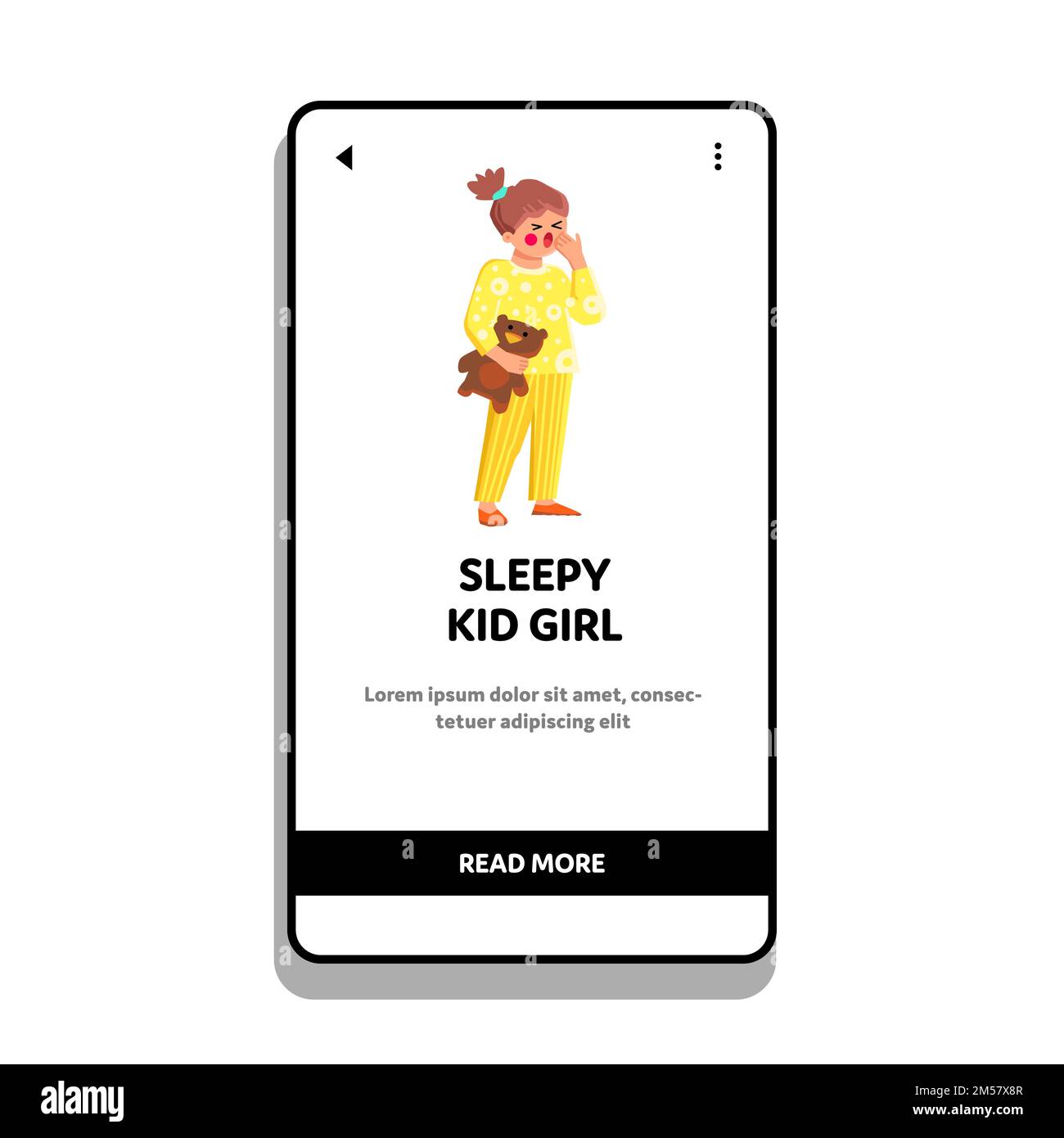 sleepy kid girl vector Stock Vector Image & Art - Alamy