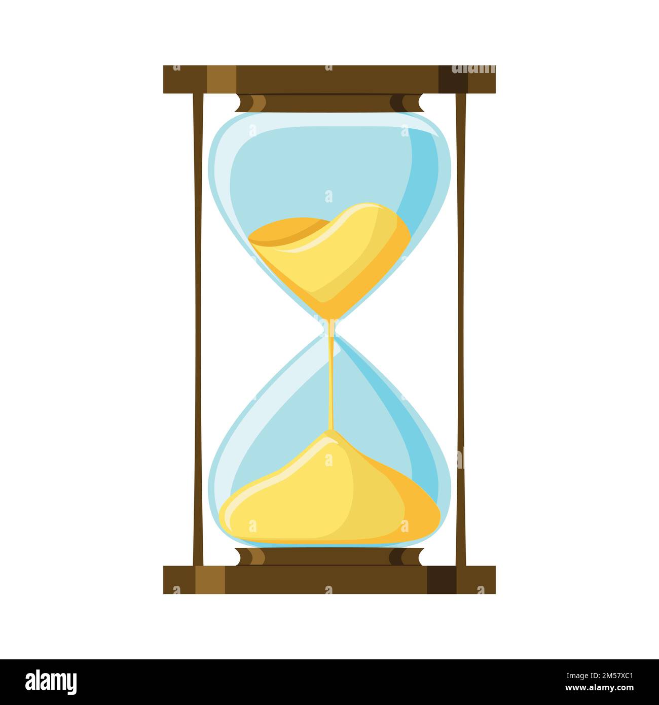 Cartoon hourglass isolated on white background. Vector illustration in ...