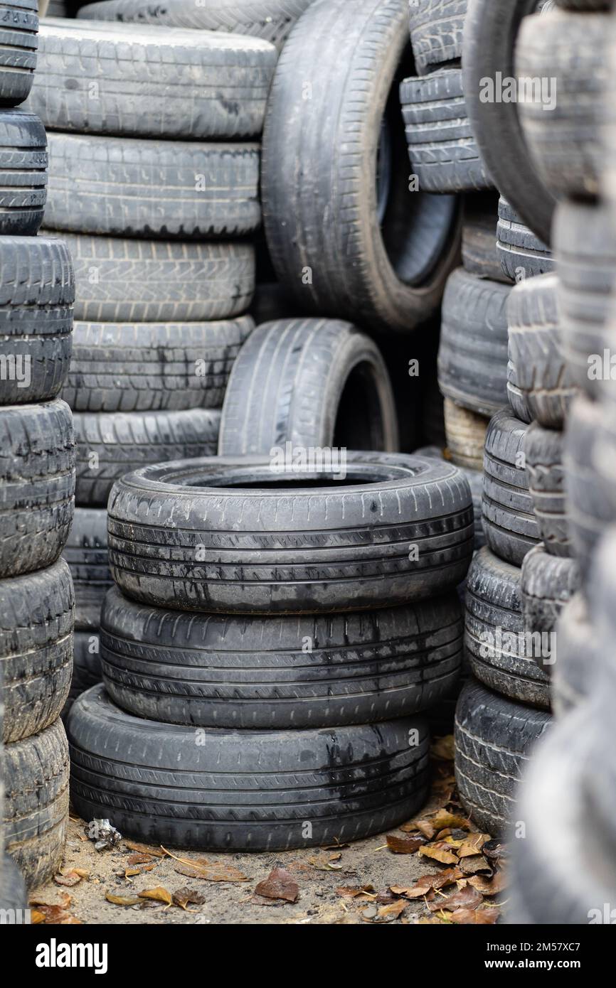Old tyre piles hi-res stock photography and images - Alamy