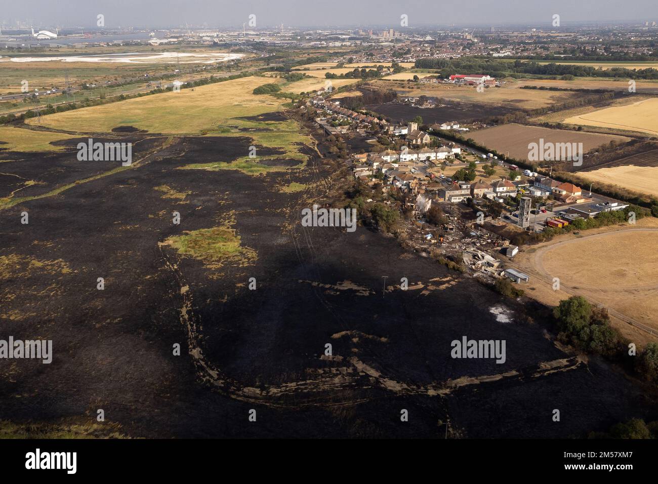 File photo dated 20/7/2022 of the scene after a blaze in the village of ...