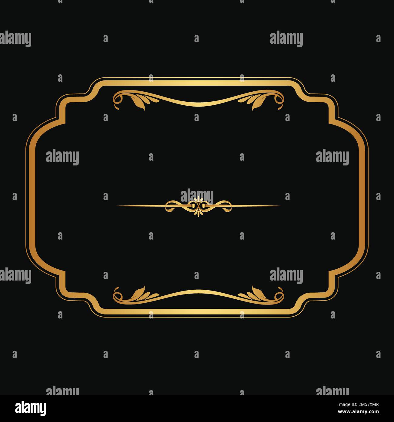 A Vintage decorative frame style for wedding invitations on black ...