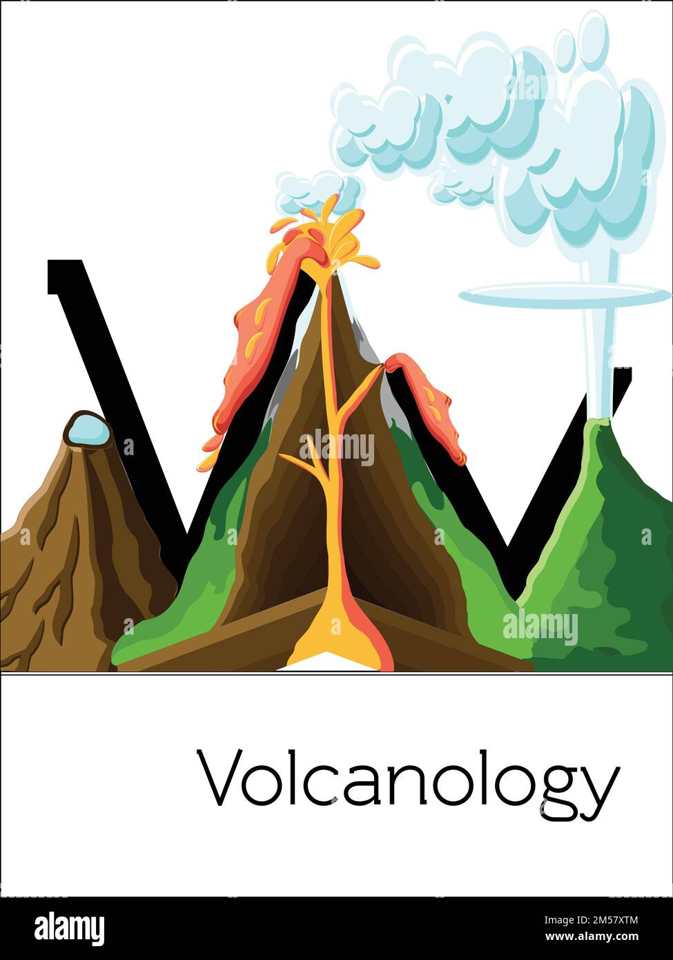 Flash card letter V is for Volcanology. Science alphabet for kids ...