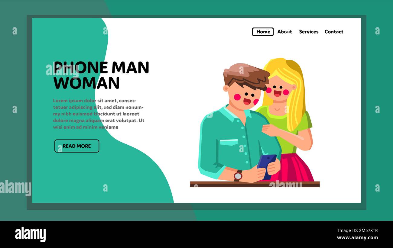 phone man woman vector Stock Vector Image & Art - Alamy