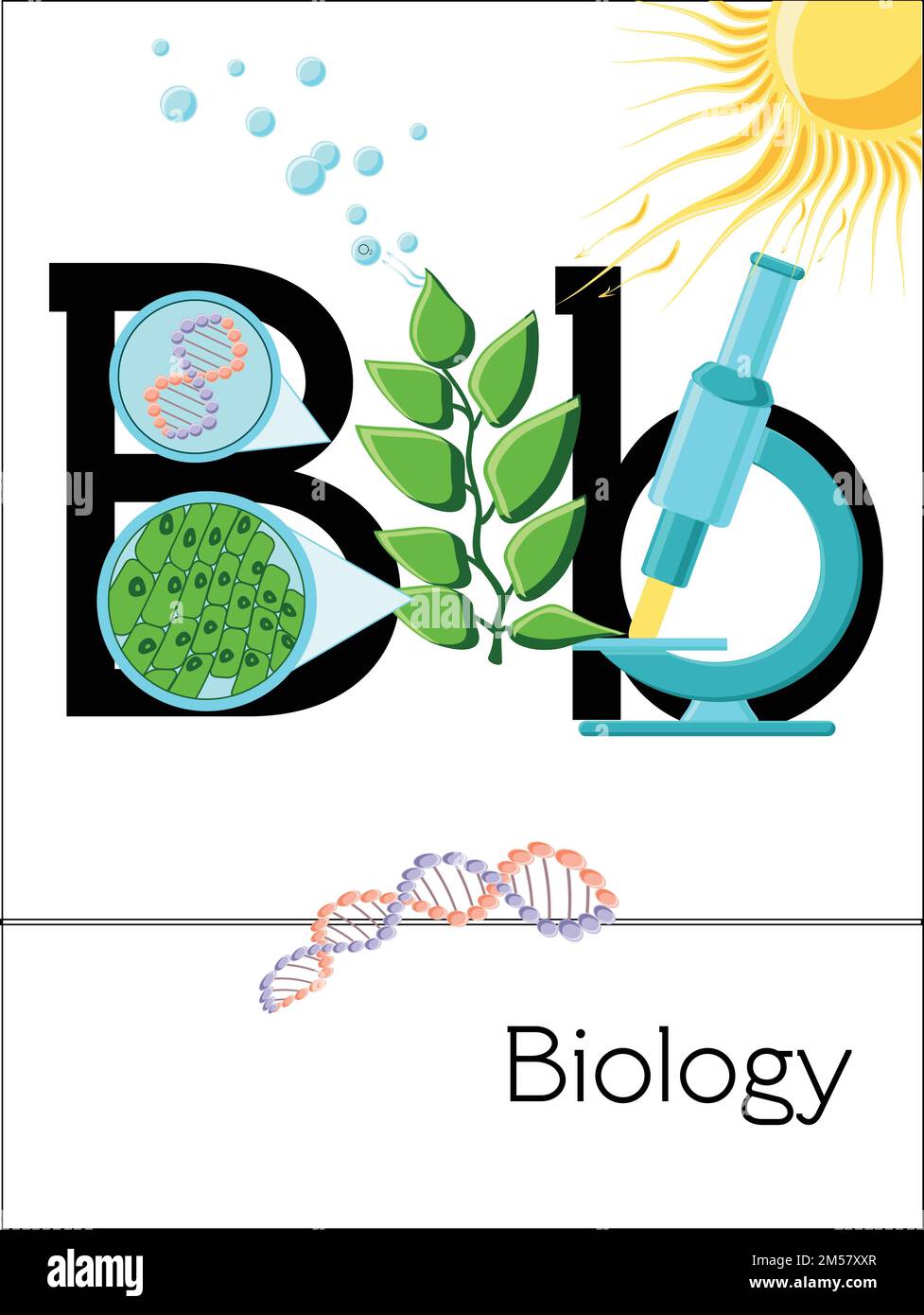 Flash card letter B is for Biology. Science alphabet for kids. Puzzle ...