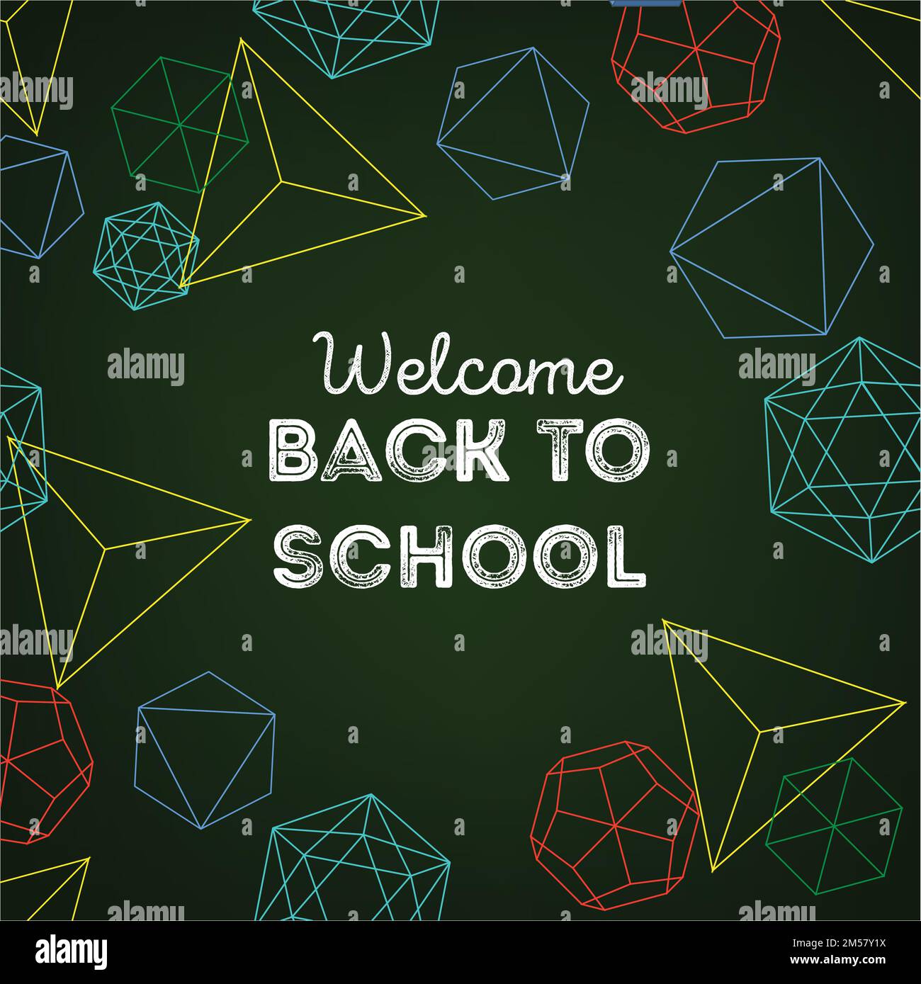 Welcome back to school colorful background with geometrical shapes and ...