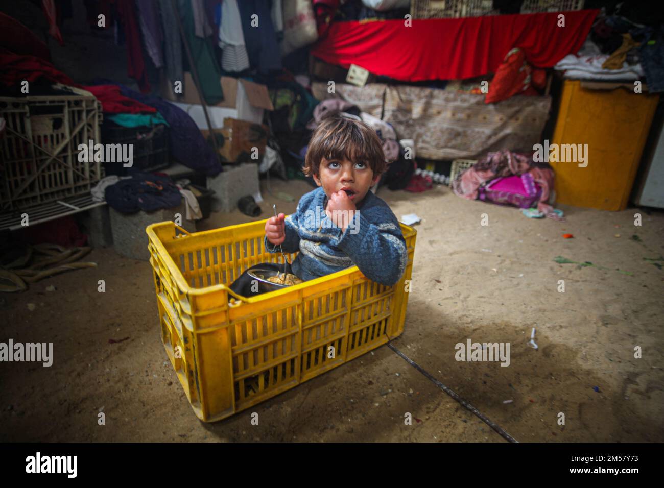 Cold Weather In Palestinian Slums of Beit Lahia, Gaza, Palestine on ...