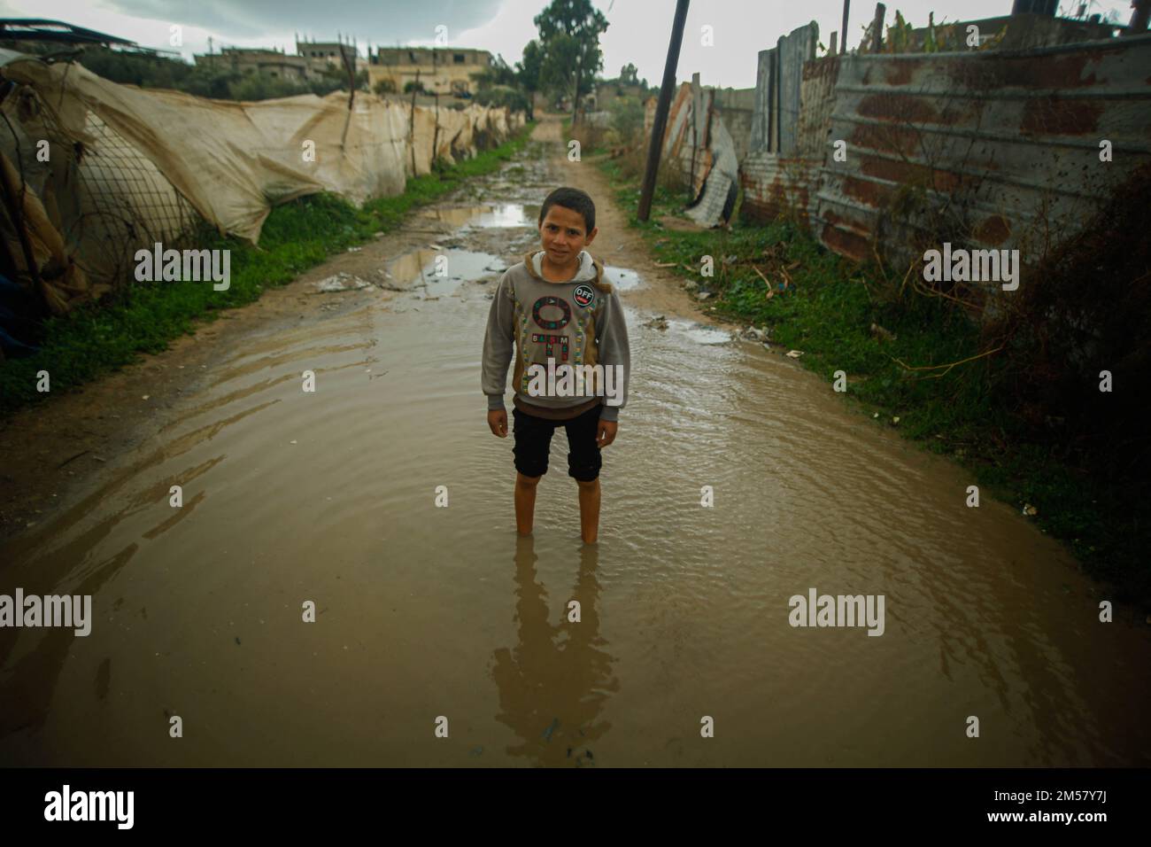 Cold Weather In Palestinian Slums of Beit Lahia, Gaza, Palestine on ...