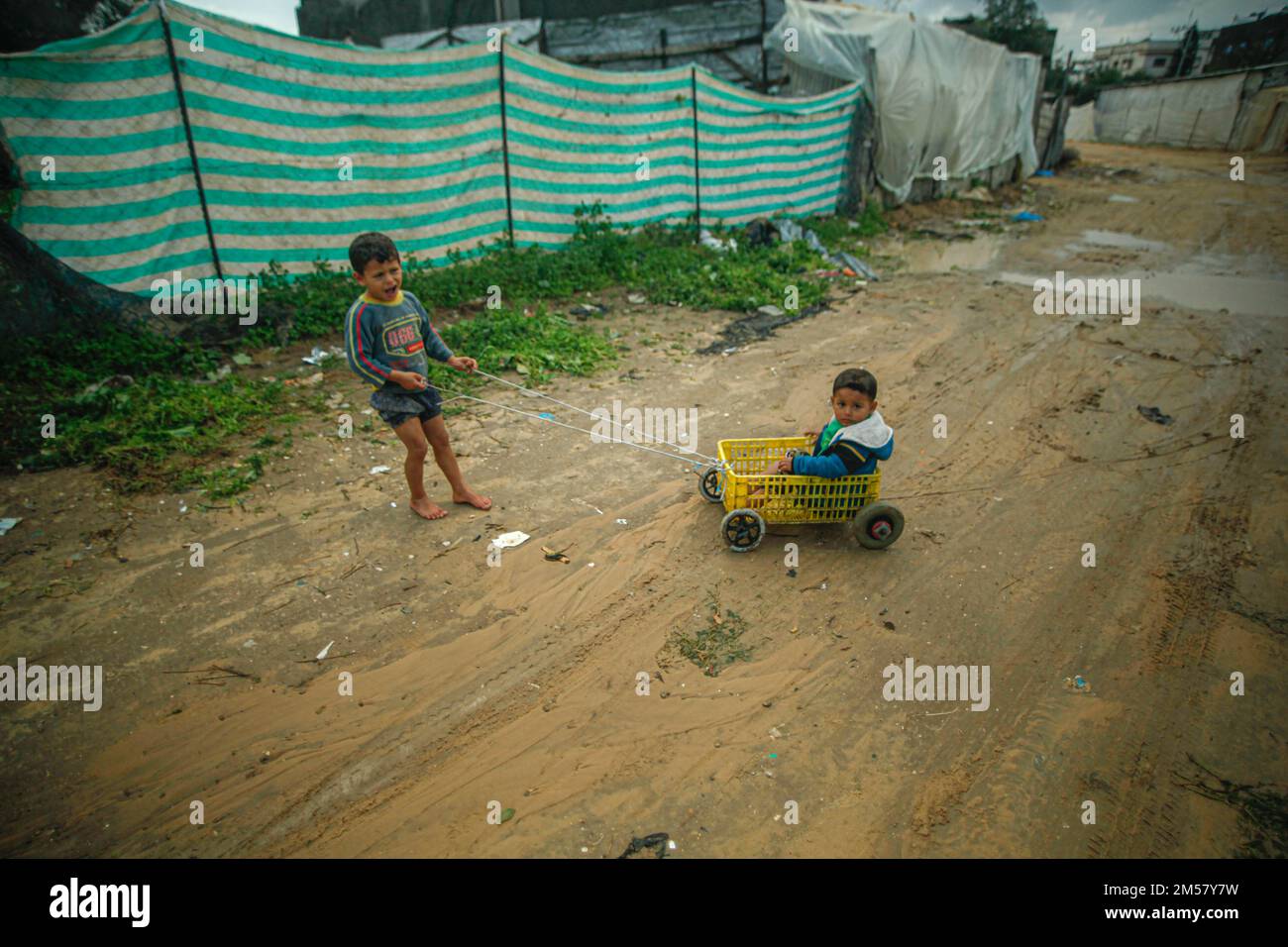 Cold Weather In Palestinian Slums of Beit Lahia, Gaza, Palestine on ...