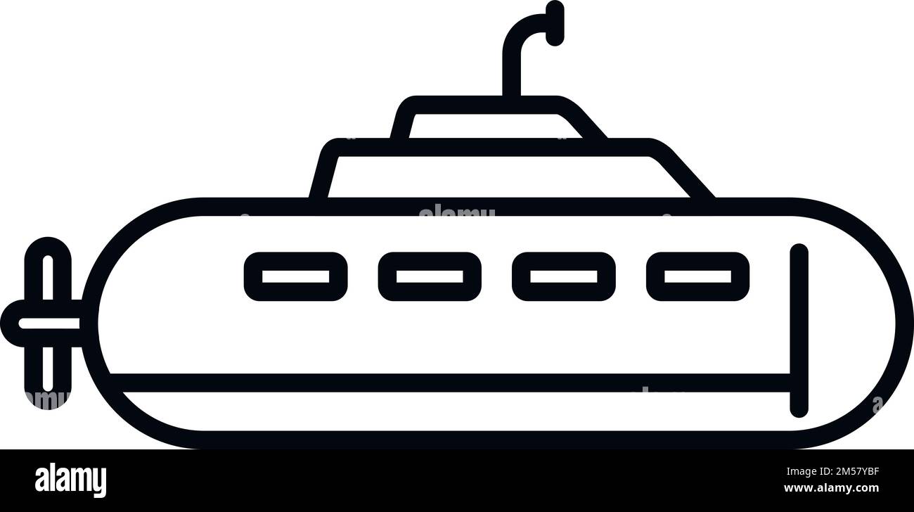 Water submarine icon outline vector. Underwater ship. Cute vehicle ...